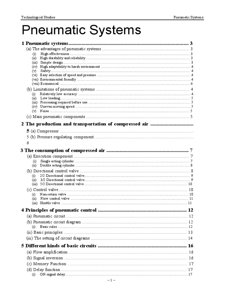 Pneumatic Systems Pdf Pneumatics Valve