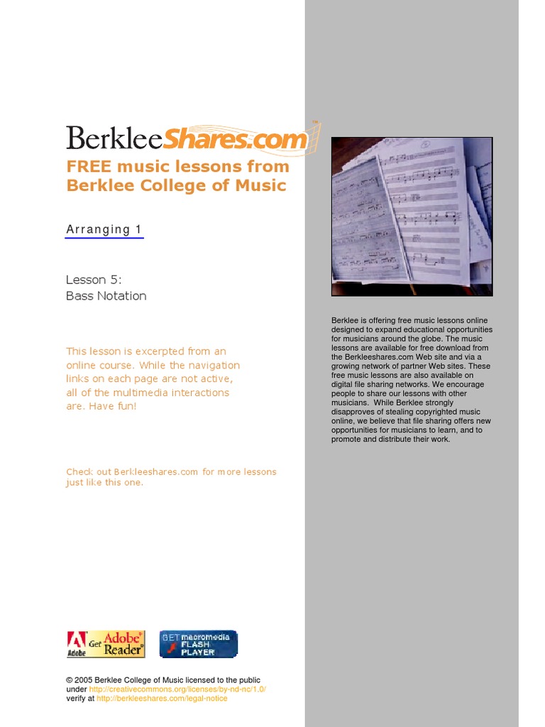 FREE Music Lessons From Berklee College of Music: Arranging 1 | PDF ...