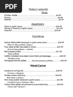 Mozambik Restaurant Menu & Prices | PDF | Curry | Steak
