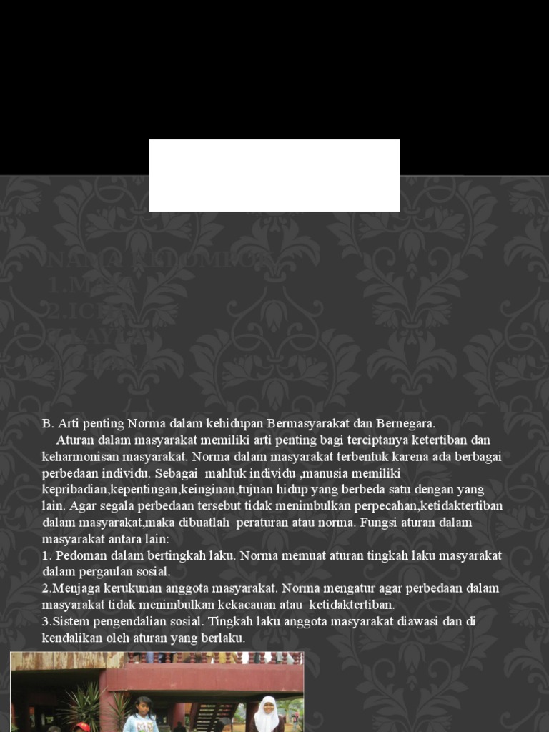 Pentingnya Norma dalam Kehidupan Masyarakat | PDF | Ilmu Sosial | Gaya ...