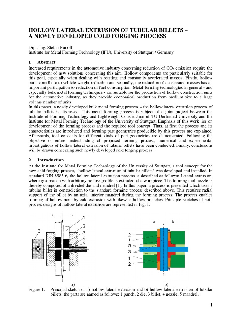 Hollow Lateral Extrusion Stuttgart Rudolf Ifu Stuttgart | PDF ...