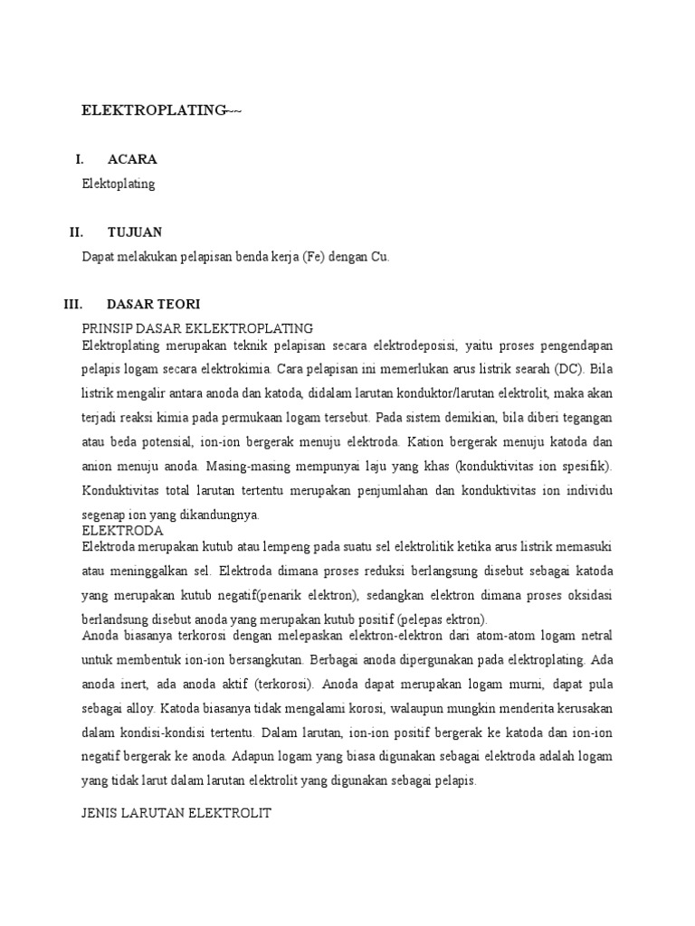 Proses Elektroplating dan Prinsip Dasarnya | PDF
