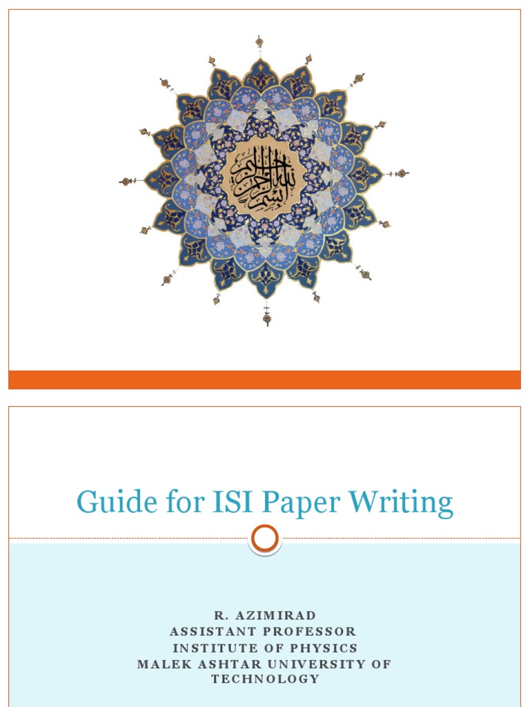How To Write A ISI Paper | PDF | Verb | Citation