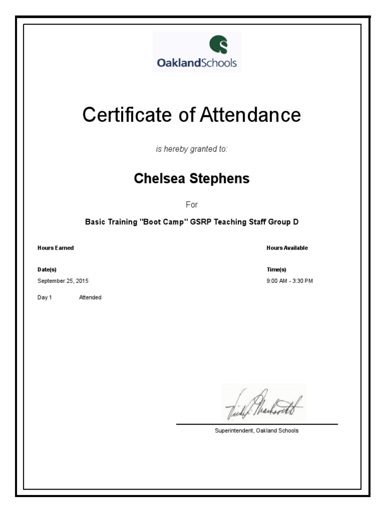 GSRP Bootcamp Attendance Certificate | PDF