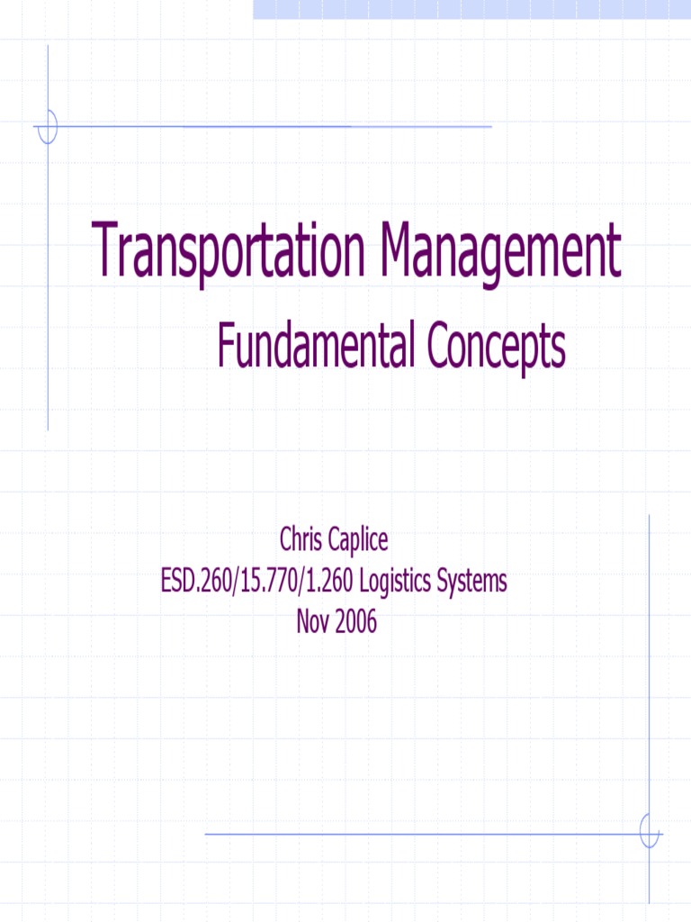 Transportation Management: Fundamental Concepts | PDF | Port | Transport