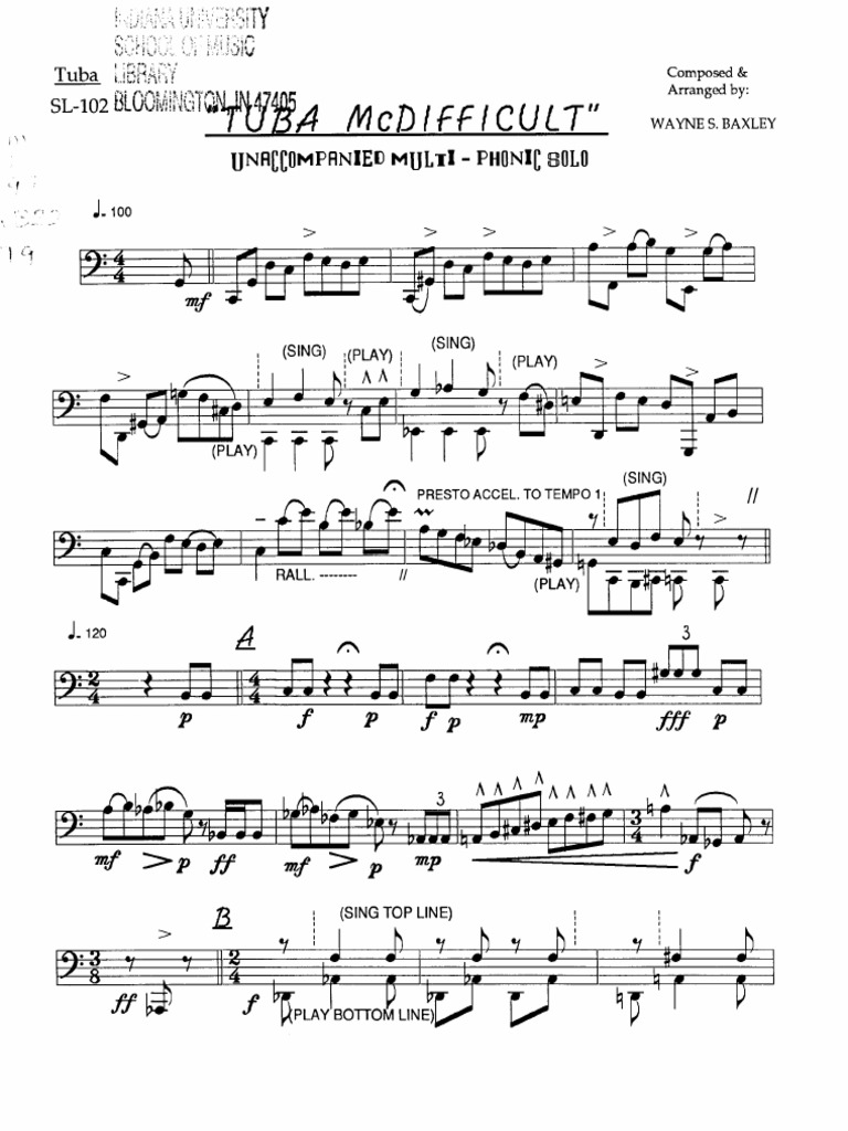 TUBA Tuba MC Difficult | PDF
