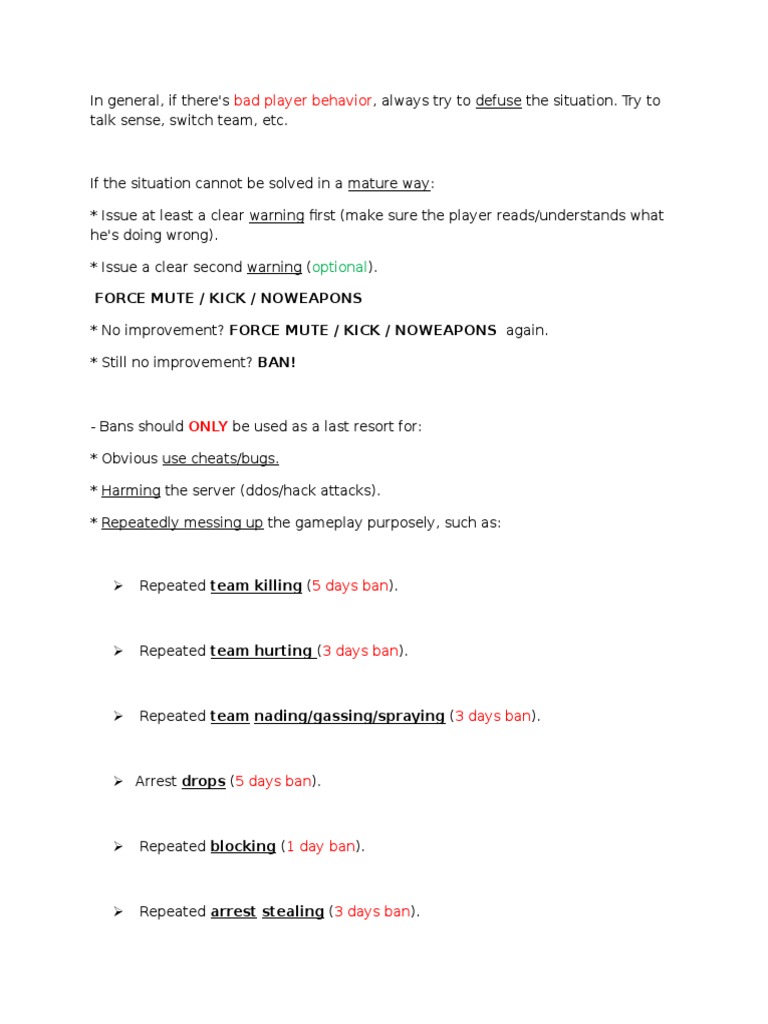 Bad Player Behavior: Optional | PDF