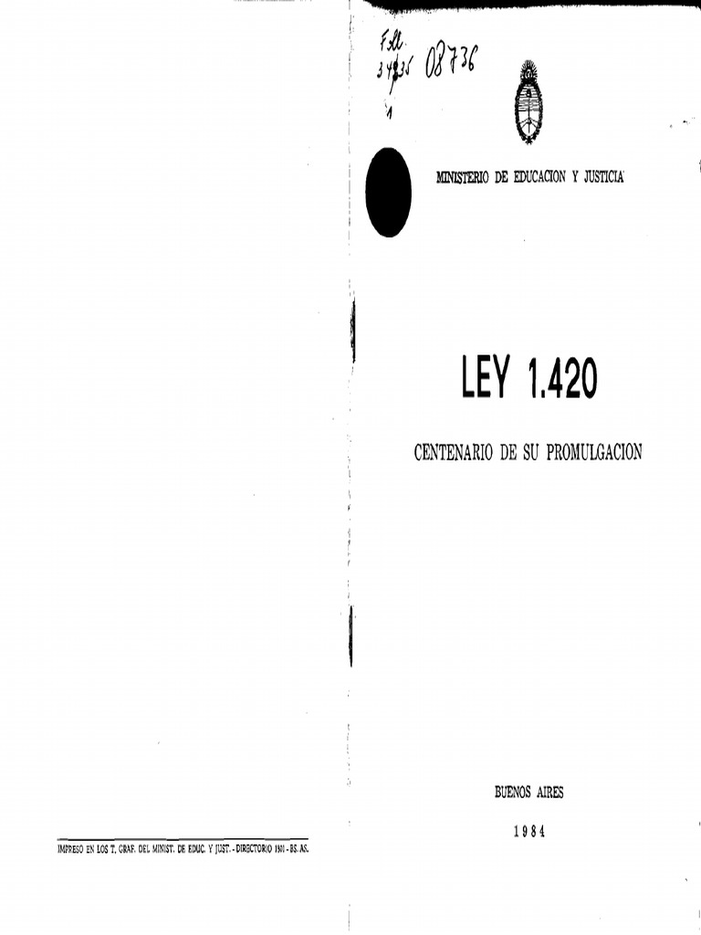 Ley 1420 | PDF | Educación avanzada | Plan de estudios