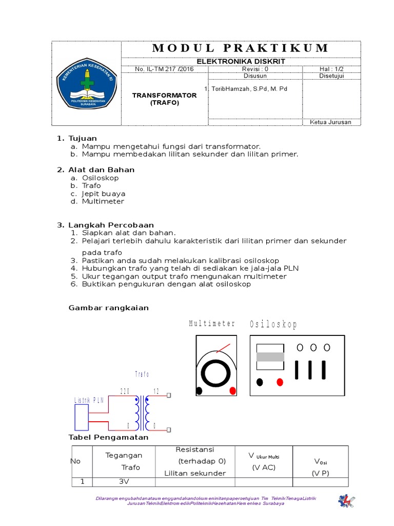 Modul Praktikum Transformator | PDF