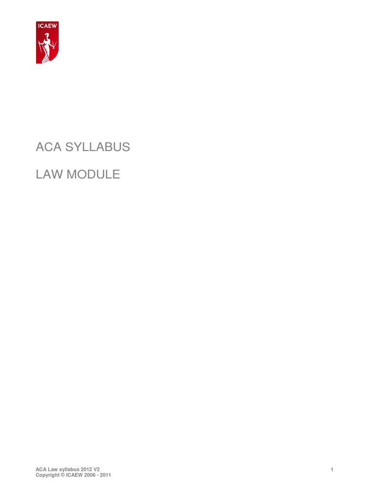 Law Module Syllabus 2012 | PDF | Law Of Agency | United Kingdom ...