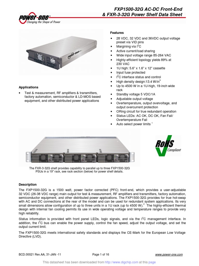 FXP1500 32G | PDF | Power Supply | Lever