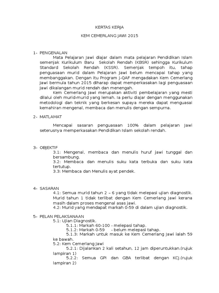 Kem Cemerlang Jawi 2015: Peningkatan Penguasaan Jawi | PDF | Karier ...
