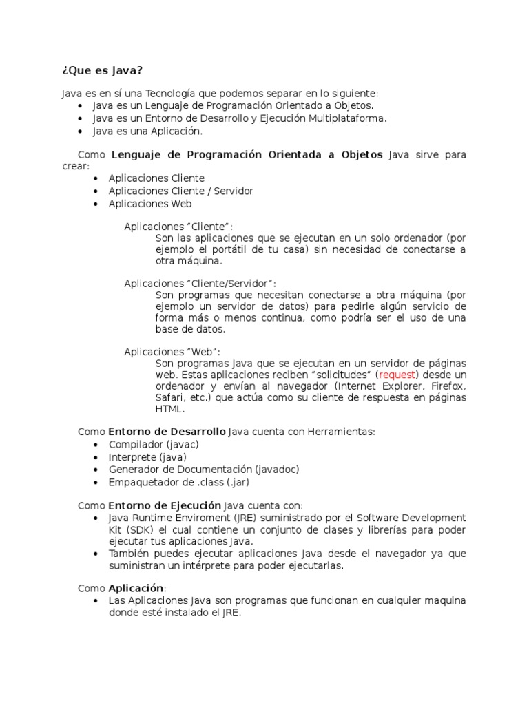 Que Es Java | PDF | Plataforma cruzada | Java (lenguaje de programación)