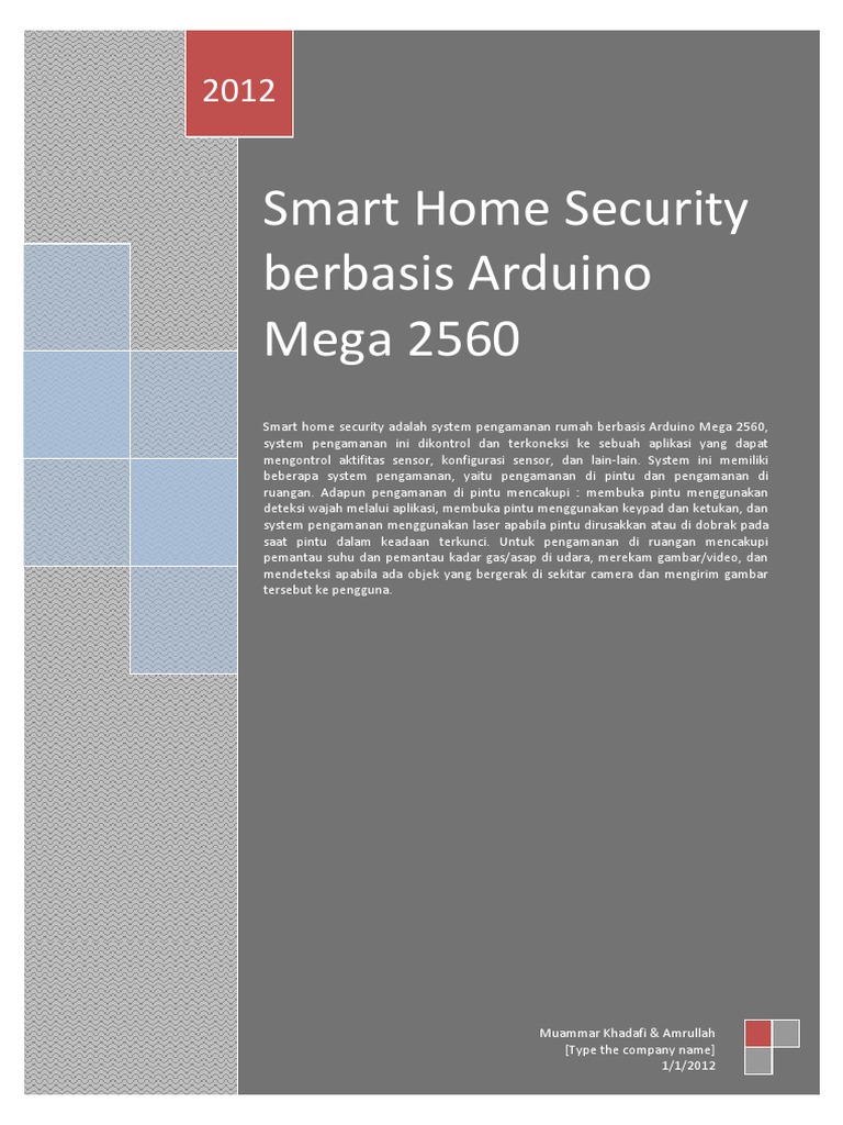 Smart Home Security Berbasis Arduino Mega 2560 | PDF | Bisnis | Teknologi & Rekayasa