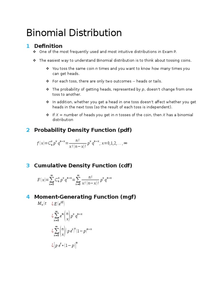 Binomial Distribution | PDF | Probability Theory | Measure Theory