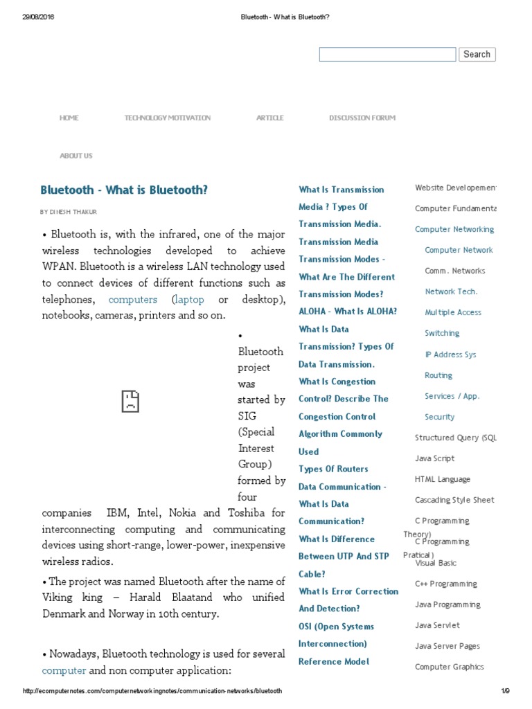 Understanding Bluetooth: A Technical Overview of the Bluetooth Wireless ...
