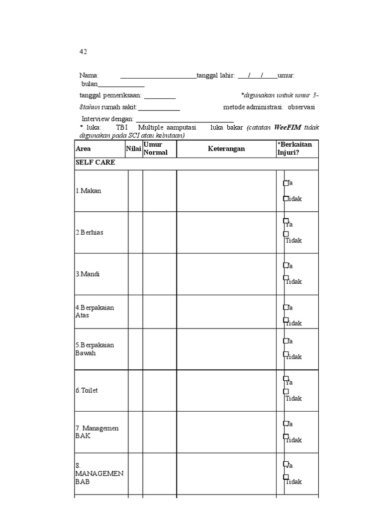 Instrumen Weefim | PDF