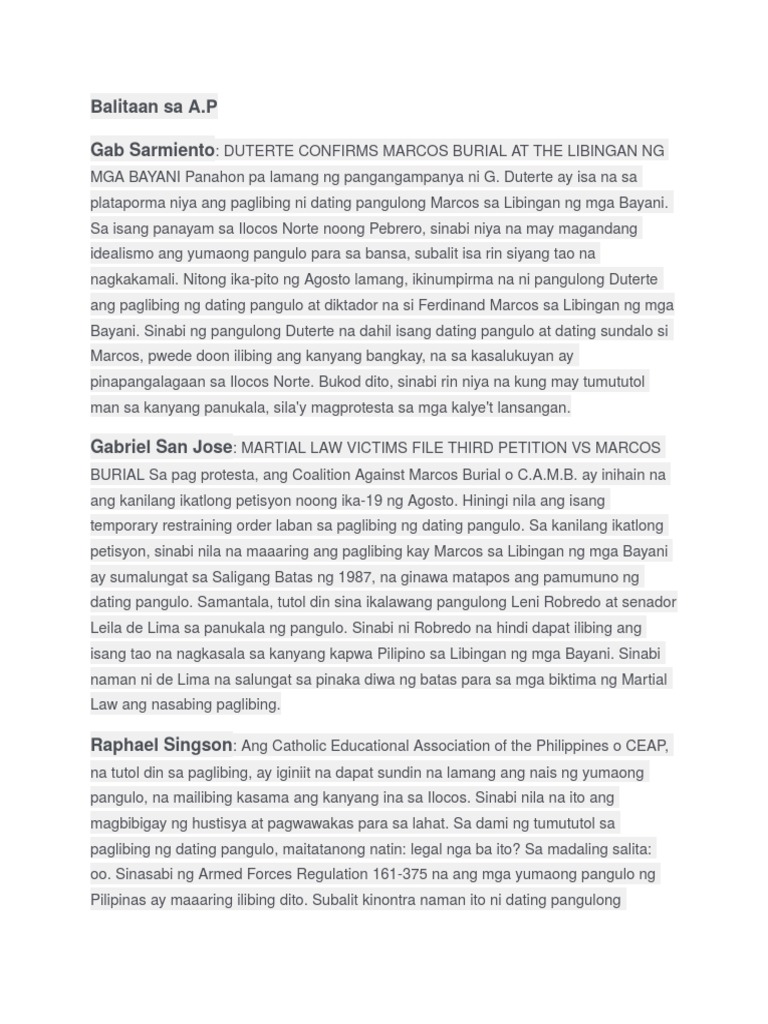 Balitaan Sa AP | PDF