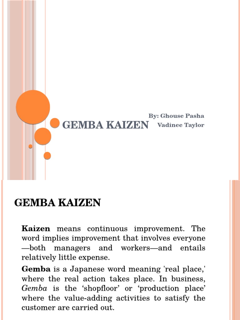Gemba Kaizen Ppt | Lean Manufacturing | Process Management