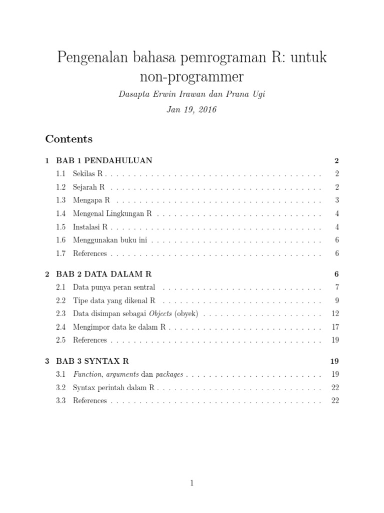 Pemrograman R Untuk Pemula | PDF