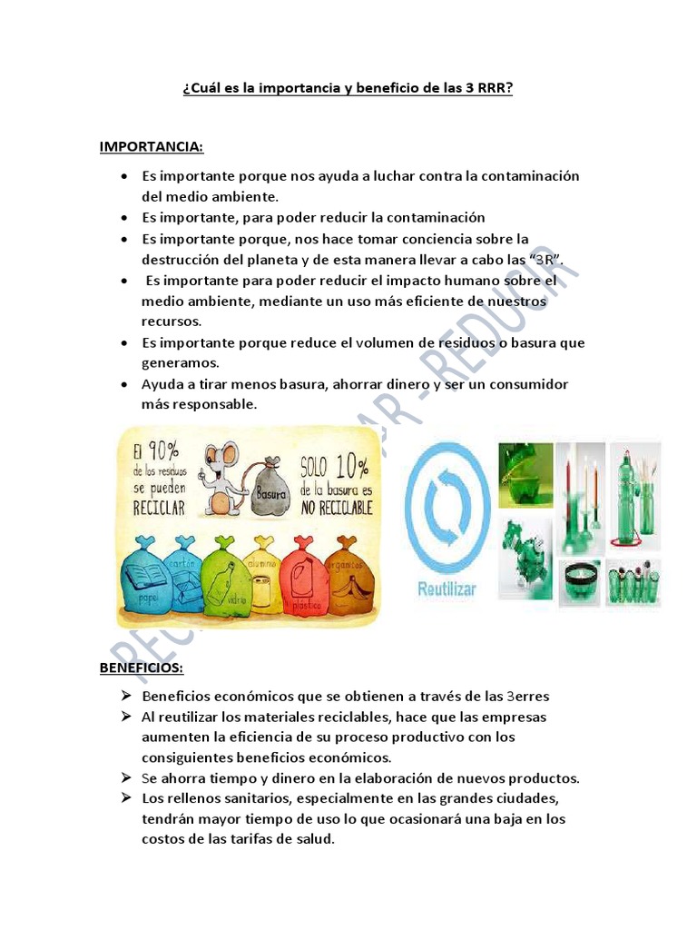 Cuál Es La Importancia y Beneficio de Las 3 RRR PDF | PDF