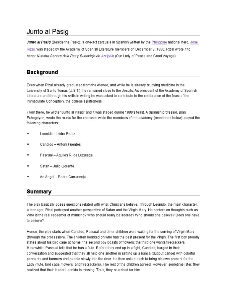 Junto Al Pasig | PDF | Mary, Mother Of Jesus | Satan