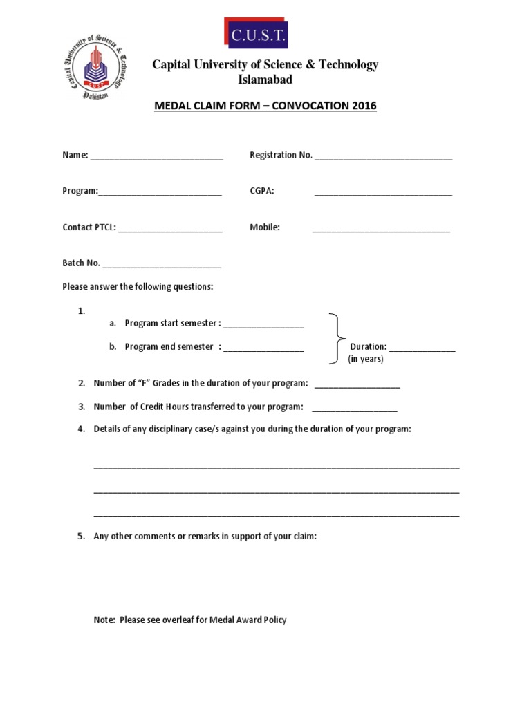 Medal Award Application Form | PDF