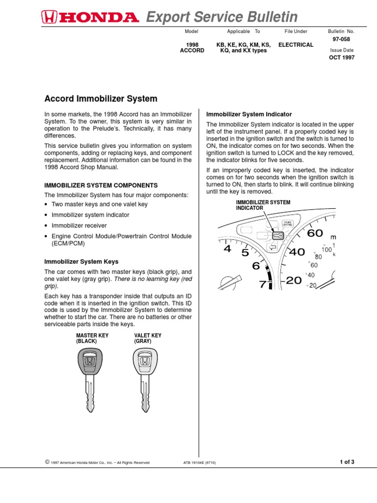 2004 Honda Accord Immobilizer Bypassnull