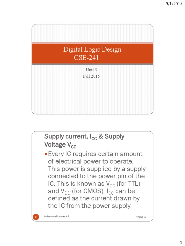 Digital Logic Design CSE-241: Unit 3 Fall 2015 | PDF | Numbers ...