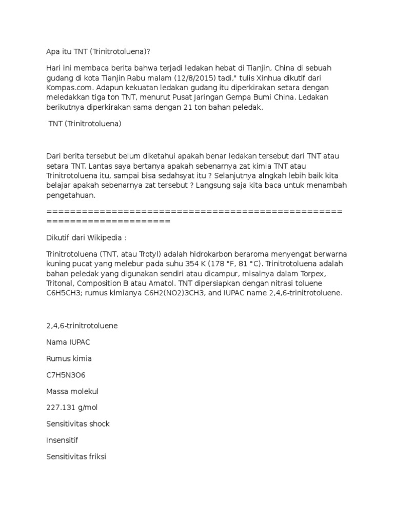 Mengenal TNT dan Aplikasinya | PDF