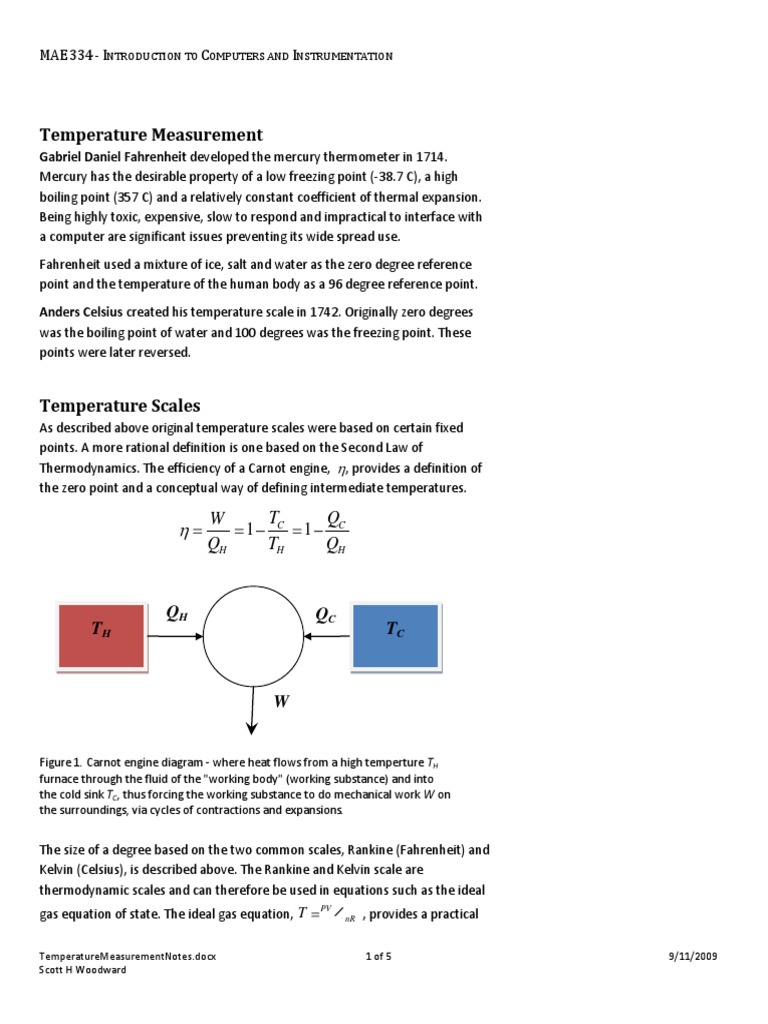 Temperature Measurement Notes | PDF | Thermocouple | Temperature