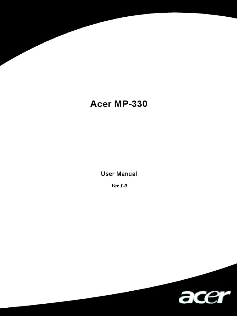 Acer MP330-English Manual | PDF | Installation (Computer Programs) | Usb