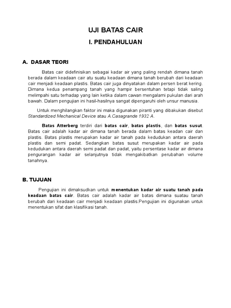 Uji Batas Cair | PDF