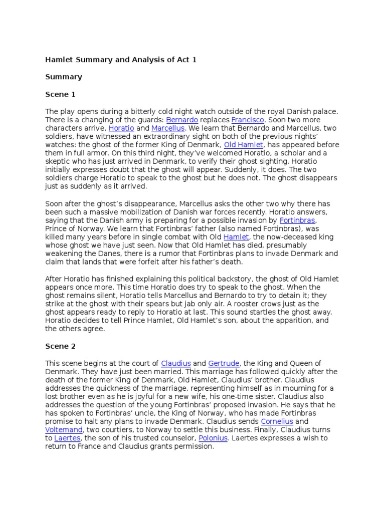 Hamlet Summary | Hamlet | Plays