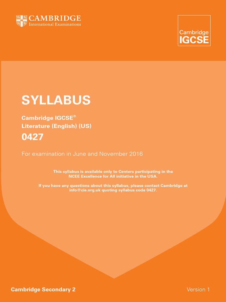Syllabus Igcse English Literarure | PDF | Educational Assessment ...