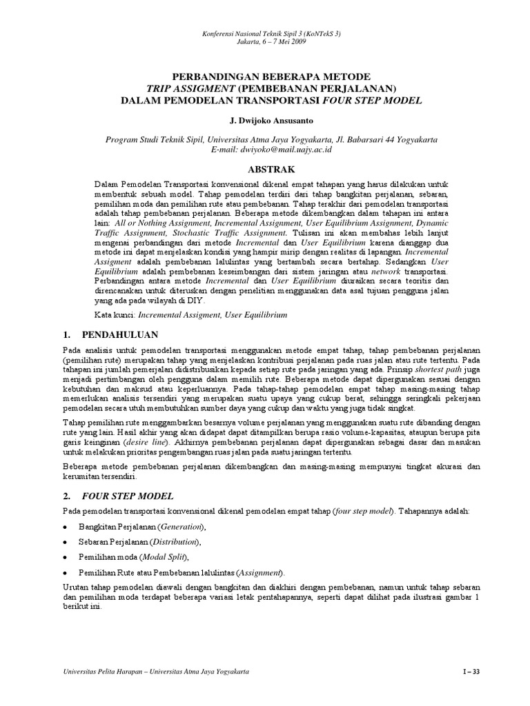 4 Step Model Transportasi | PDF