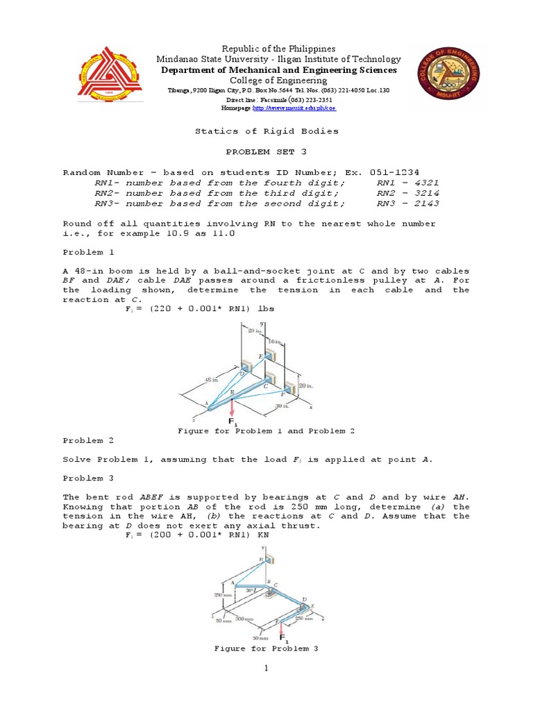 Statics Mechanics Problem | PDF
