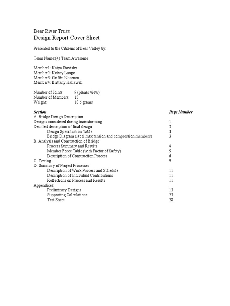 Bridge Design | PDF | Truss | Structural Load