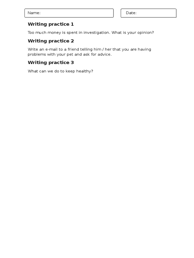 Writing Practice | PDF