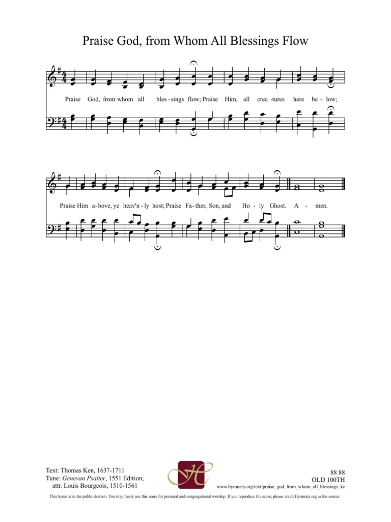 Praise God, From Whom All Blessing Flow | PDF