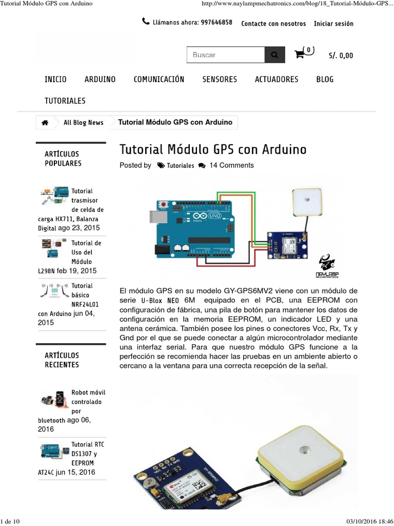 Tutorial Módulo Gps Con Arduino Pdf Arduino Sistema De Posicionamiento Global 