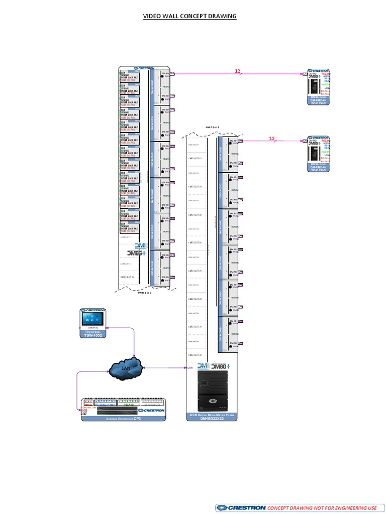 Video Wall - Concept Drawing | PDF | Hdmi | Broadcast Engineering