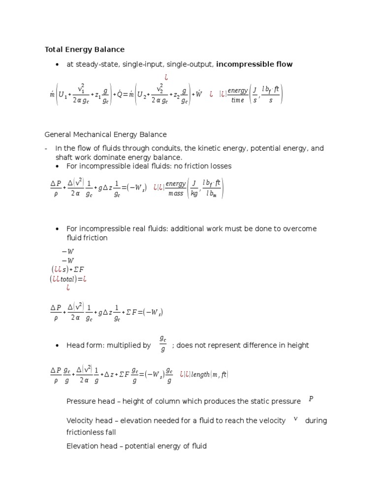 Total Energy Balance | PDF