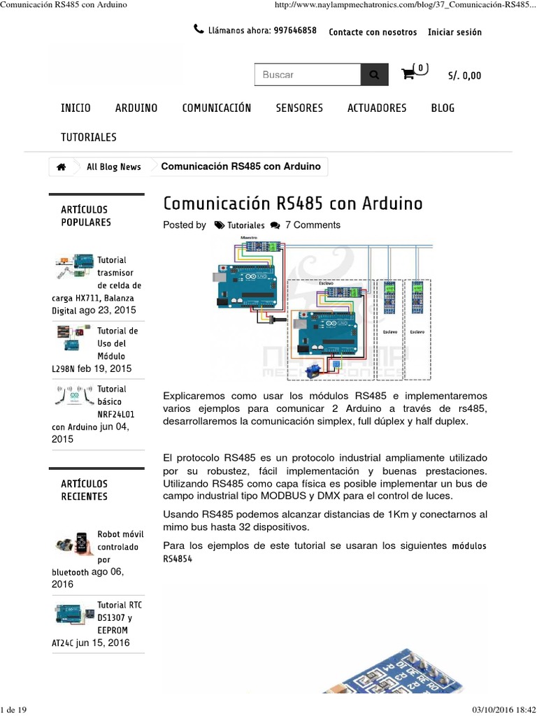 Comunicación RS485 Con Arduino | PDF | Arduino | Duplex ...