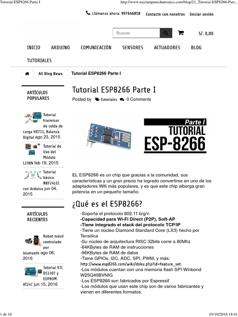 Tutorial ESP8266 Parte I | PDF | Navegador web | Arduino