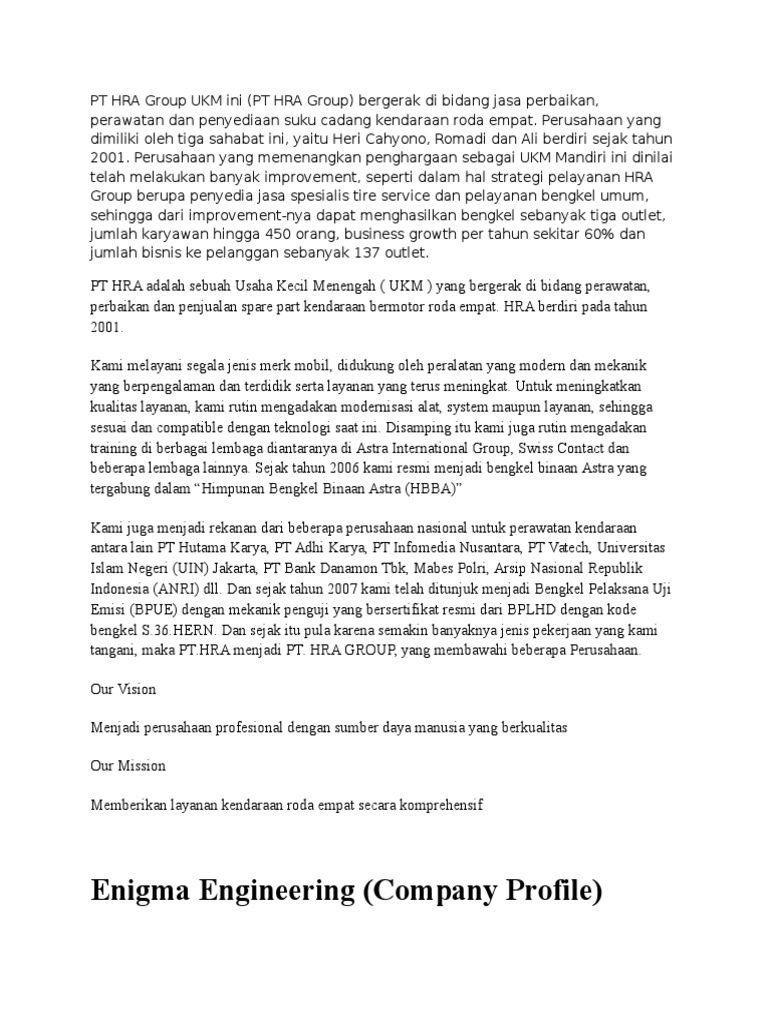 PT Hra Group Ukm Ini | PDF