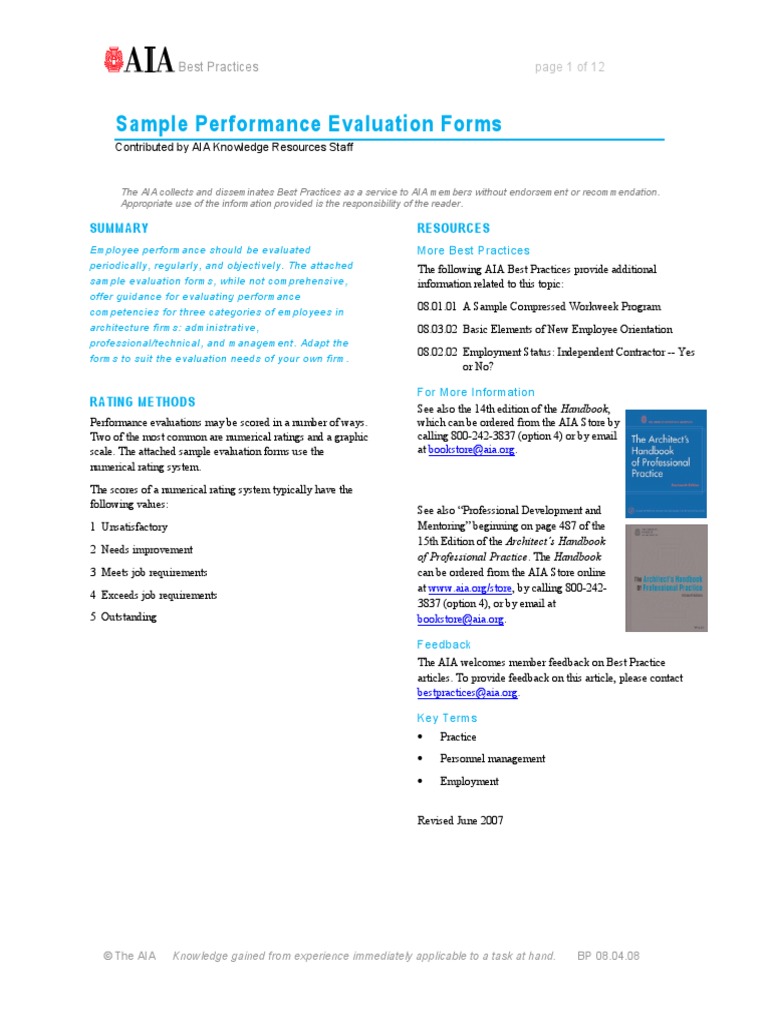 Performance Review Form | PDF | Performance Appraisal | Competence ...