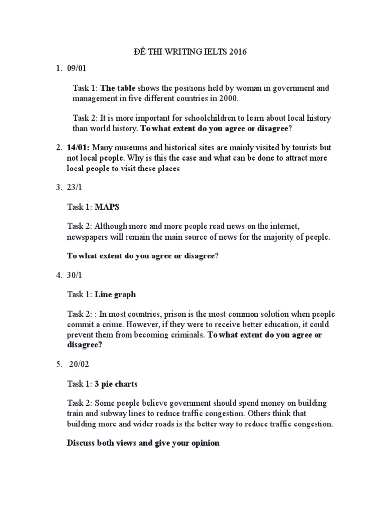 Đề Thi Writing Ielts 2016 | PDF | Communication | Further Education