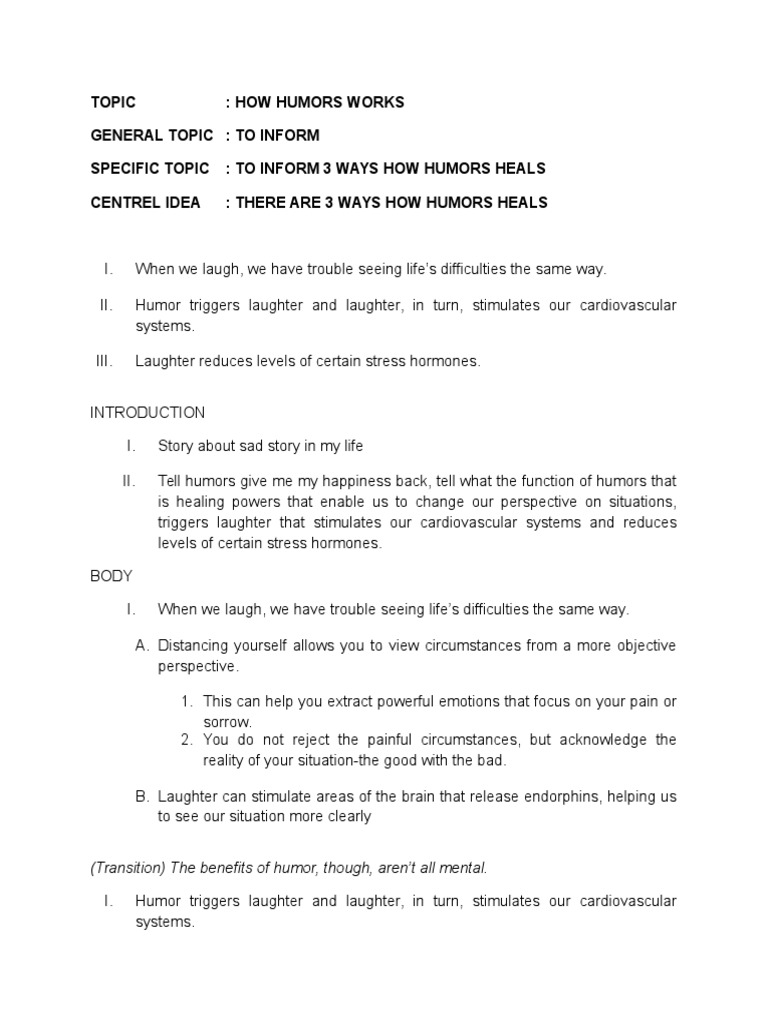 Persuasive Speech - How Humors Works | Laughter | Humour