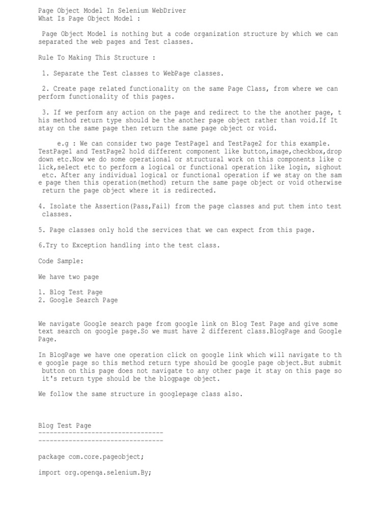 Selenium Page Object Model Download Free Pdf Firefox Web Page
